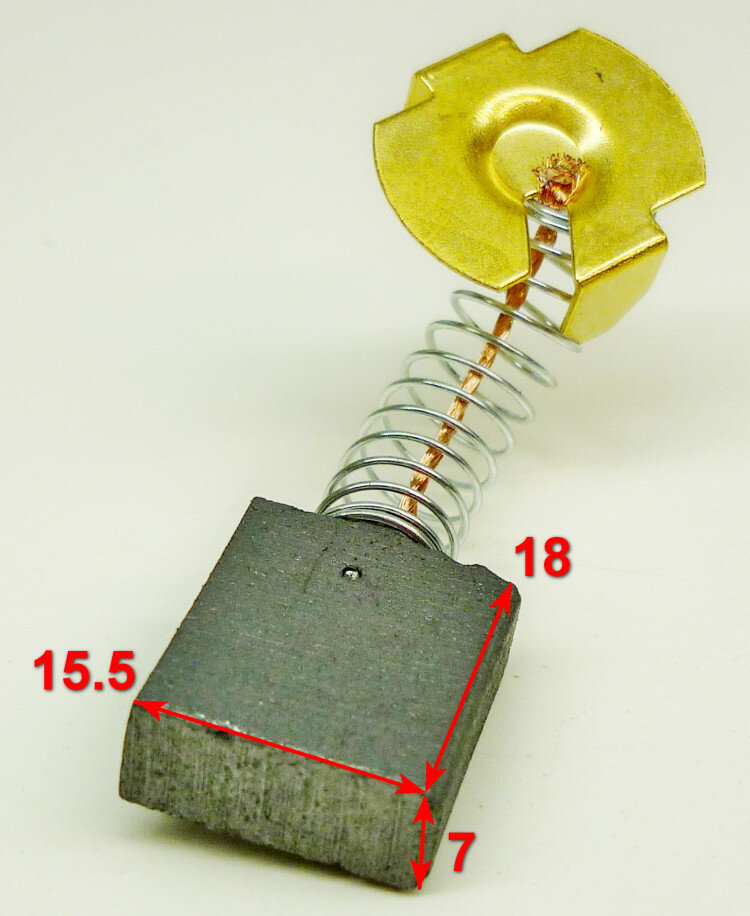 Угольная щётка 7х16х16мм 61/69/41 для ELS-2000 до SAF100, ELS-2400 до SAF011 61/69/41
