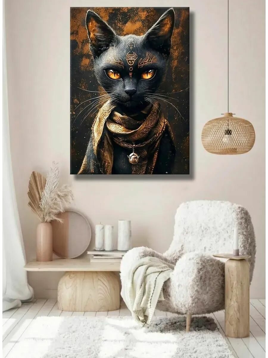 Картина "Тайна черного кота", галерейная 30х40см 1шт.