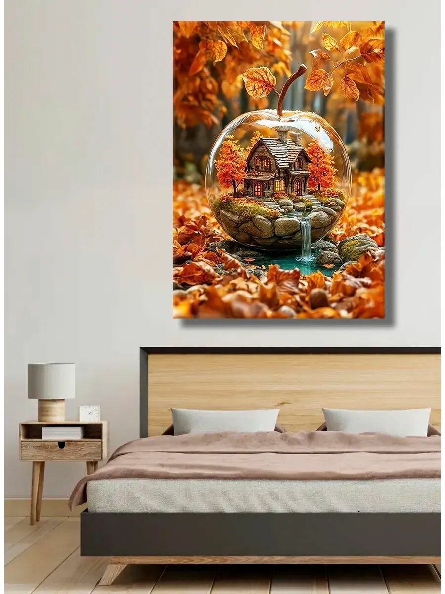 Картина "Домик в яблоке", для интерьера 30х40см 1шт.