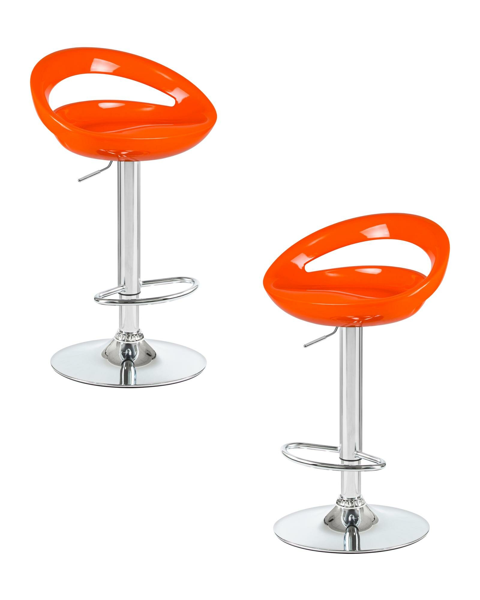 Стул DISCO DOBRIN оранжевый, пластик и металл, твердое сиденье, без подлокотников