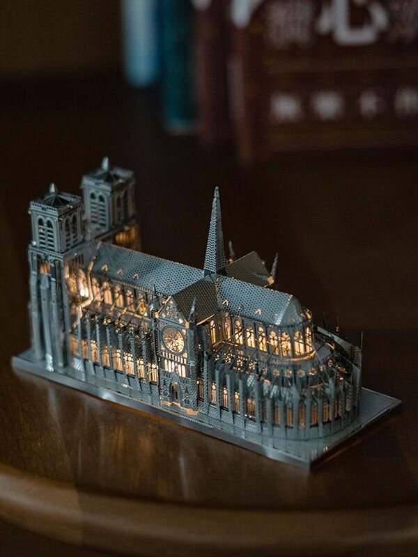 3D Пазл металлический, большая золотая модель собора Нотр-Дам сборная настольная модель для взрослых и подростков, подарочный архитектурный конструктор для хобби и декора