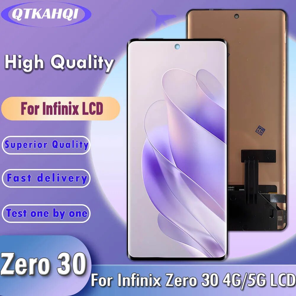 6,78 'TFT/AMOLED ЖК-дисплей для Infinix Zero 30 4G 5G X6731 X6731B ЖК-дисплей с цифровым преобразователем сенсорного экрана в сборе, детали 4G-AMOLED Frame
