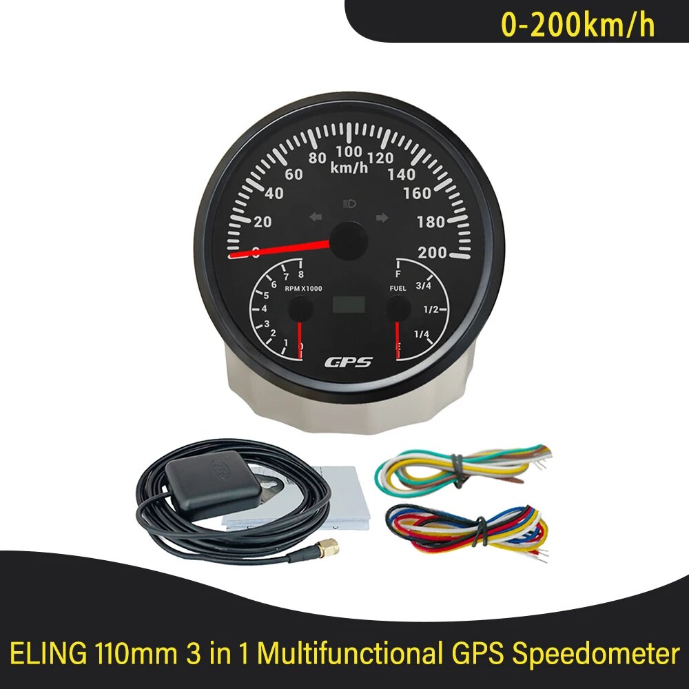 110 мм 3 в 1 Многофункциональный 120MPH 20 км/ч GPS-спидометр с тахометром 0-8000 об/мин, 200KBN