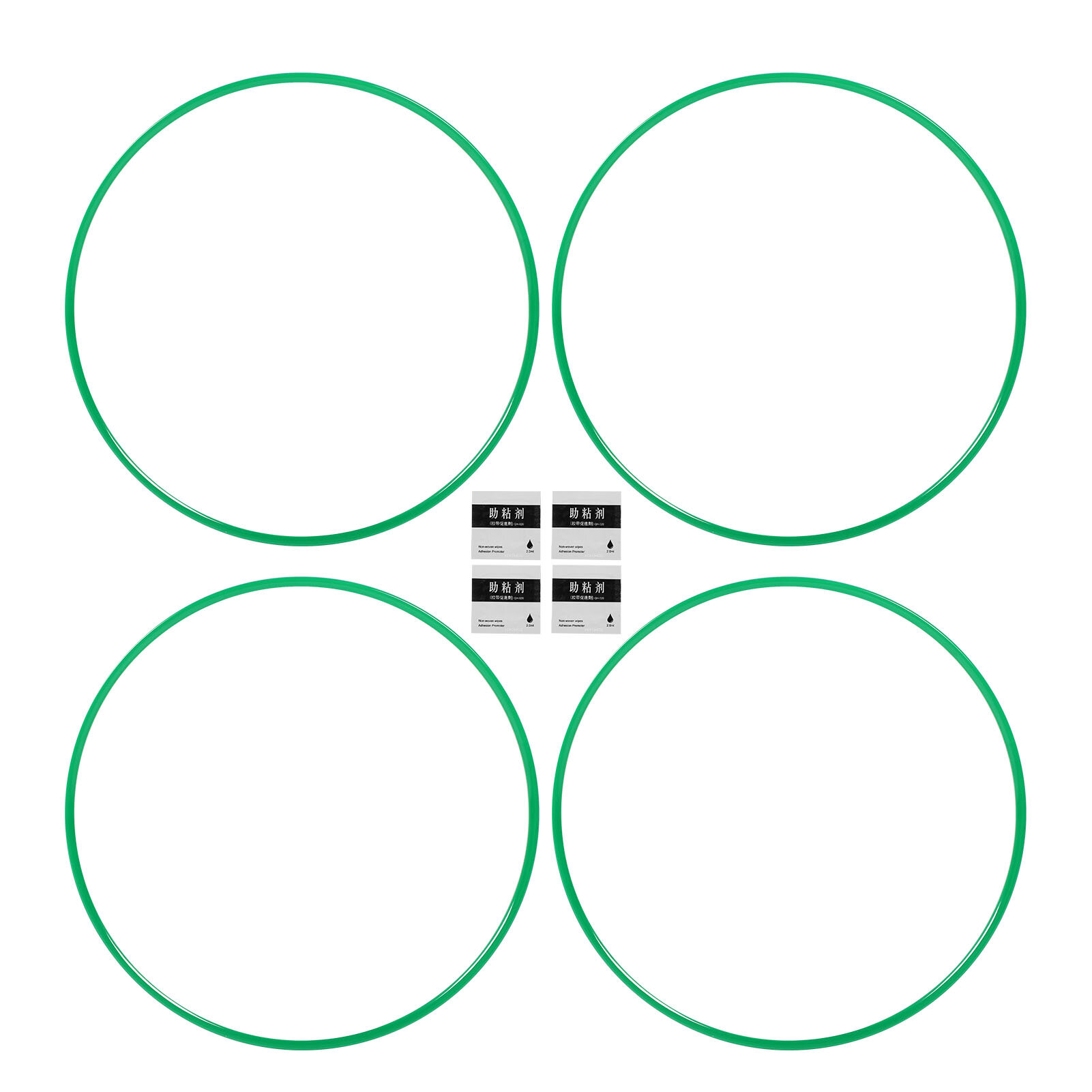 4 шт. Защитные накладки на колесные диски, устойчивые к царапинам, стильный внешний вид, самоклеящаяся защита ступицы для 19-дюймовых автомобилей, зеленый цвет.