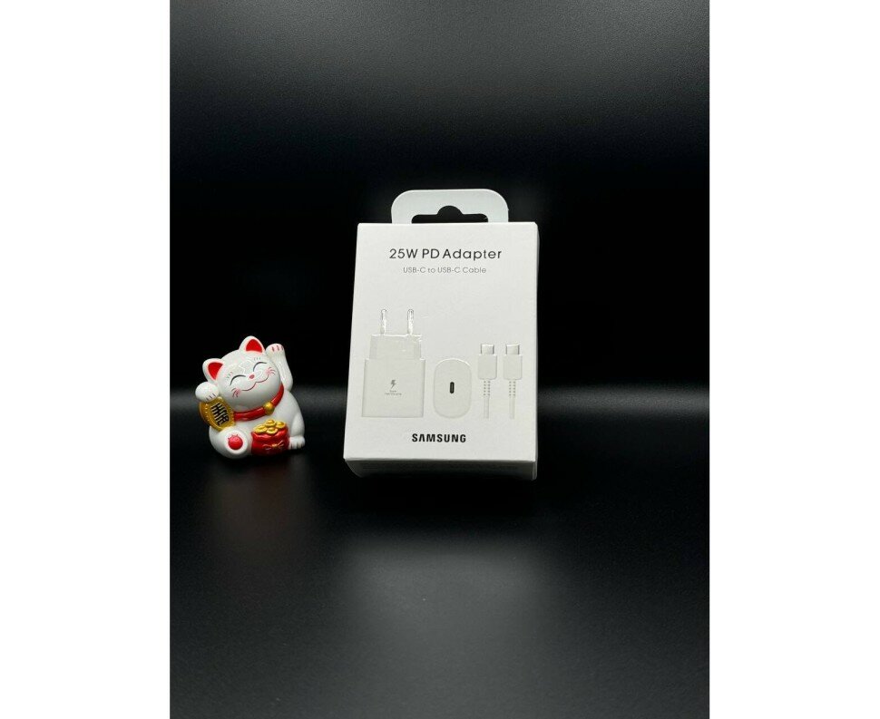 Сетевое зарядное устройство Samsung 25W 1 PORT USB-C + Кабель USB-C - USB-C Белый (EP-TA800)