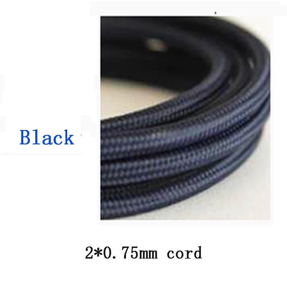 Винтажный электрический провод 2*0.75 мм black, 5m