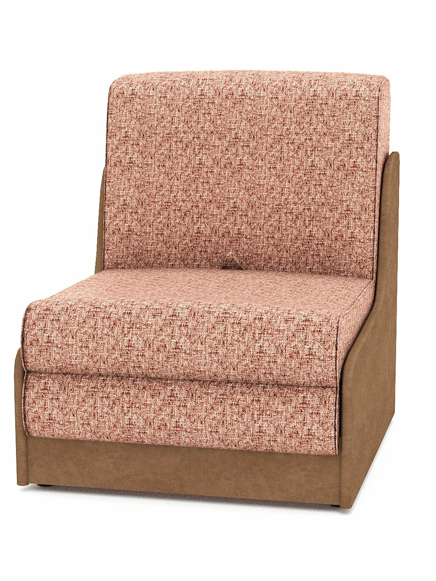 Кресло-кровать раскладное 70 см, без подлокотников, флок коричневое комбо 70+88 / олбп