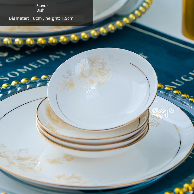 Набор посуды из Цзиндэчжэня: миска для риса, тарелка, суповая миска, новая китайская простая миска для лапши, набор