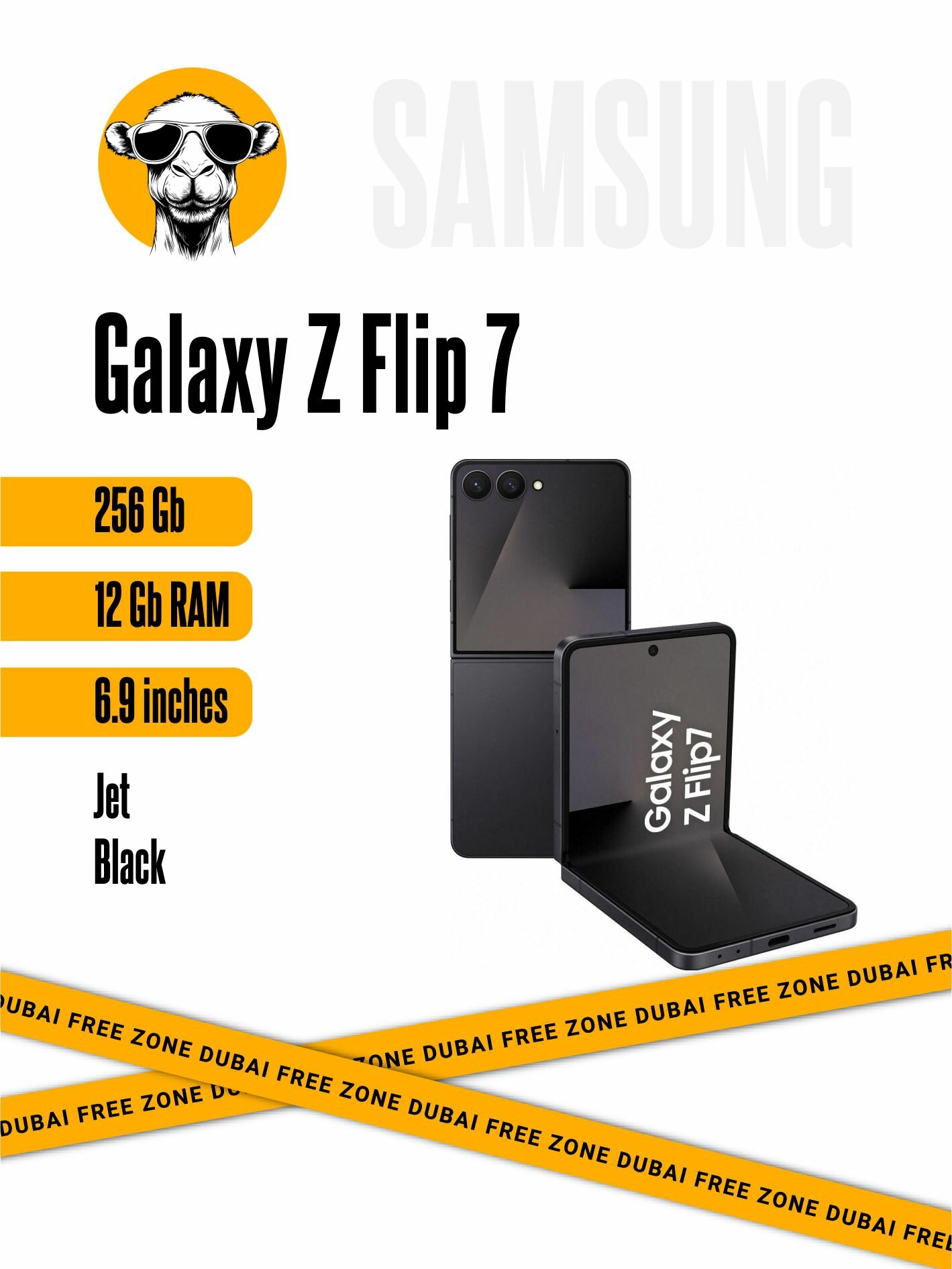 Смартфон Samsung Galaxy Z Flip 7 12/256Gb Jet Black/Черный