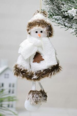 Ёлочная игрушка снеговичок хелми, текстиль, 13 см, Kaemingk 902444-1
