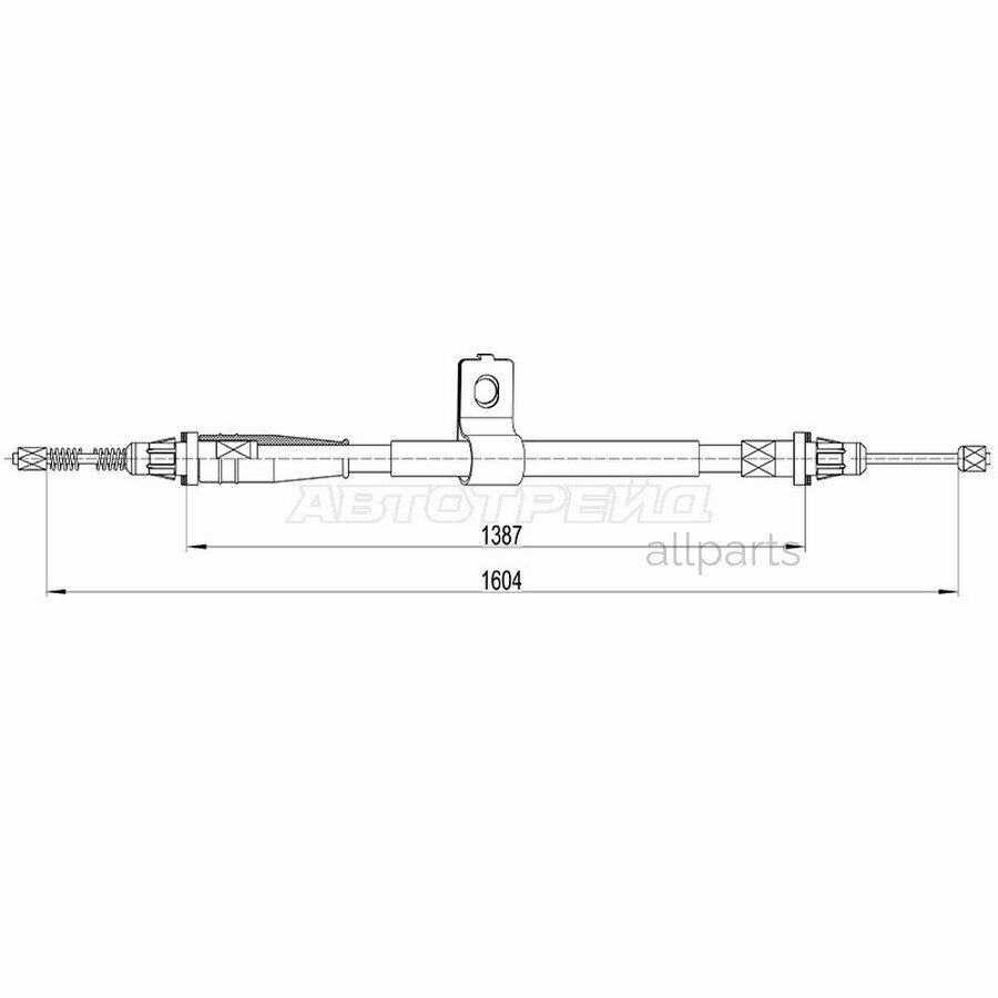 SAT ST-52-0228 Трос ручного тормоза Nissan Micra 03-10 (Справа)