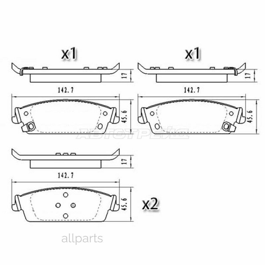 SAT ST-28-0286 Колодки тормозные (Сзади) Chevrolet Tahoe 13-21 / Cadillac Escalade 15-21