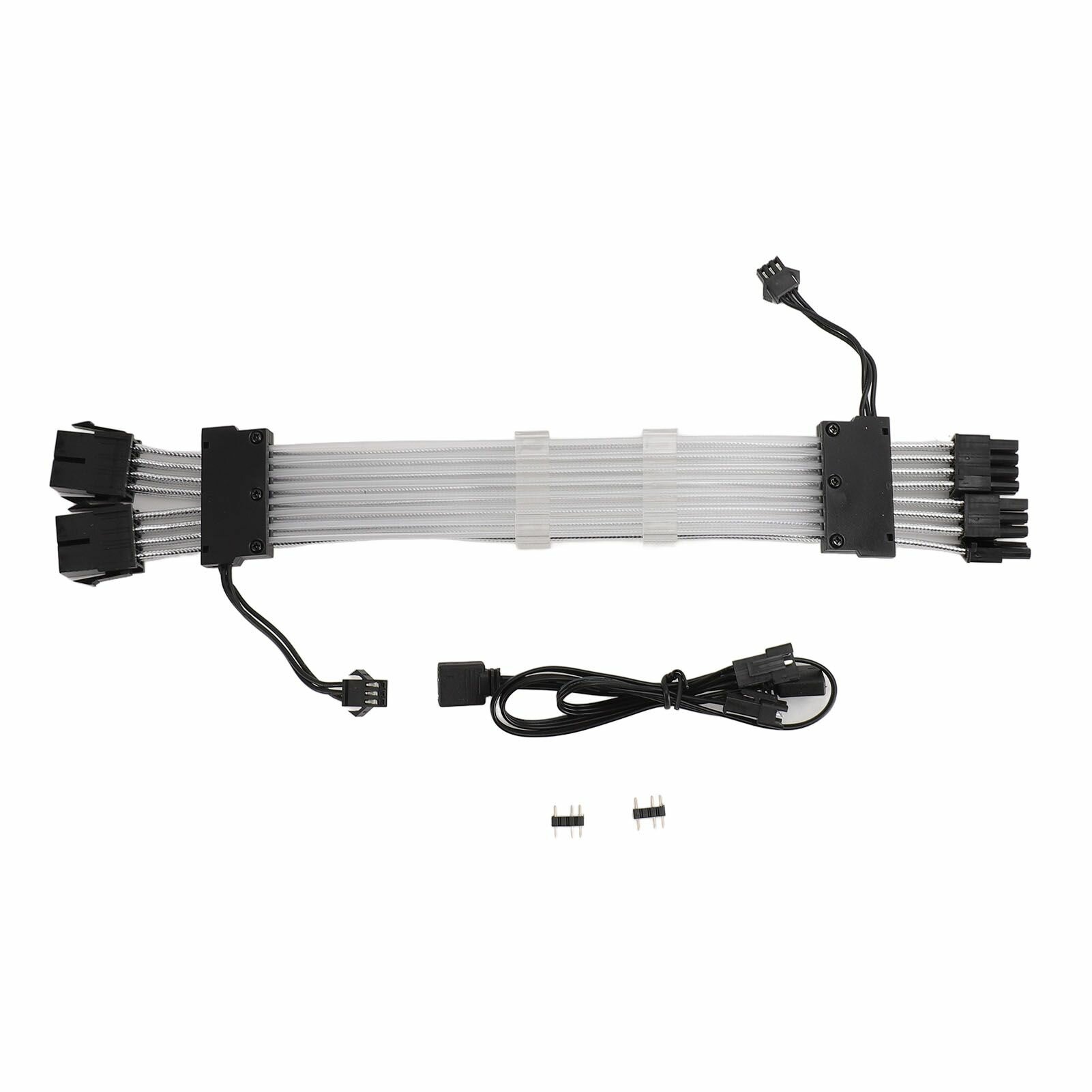 Кабель питания RGB ARGB 2x8 контактный удлинитель 5V 3Pin синхронизированный для ПК черный