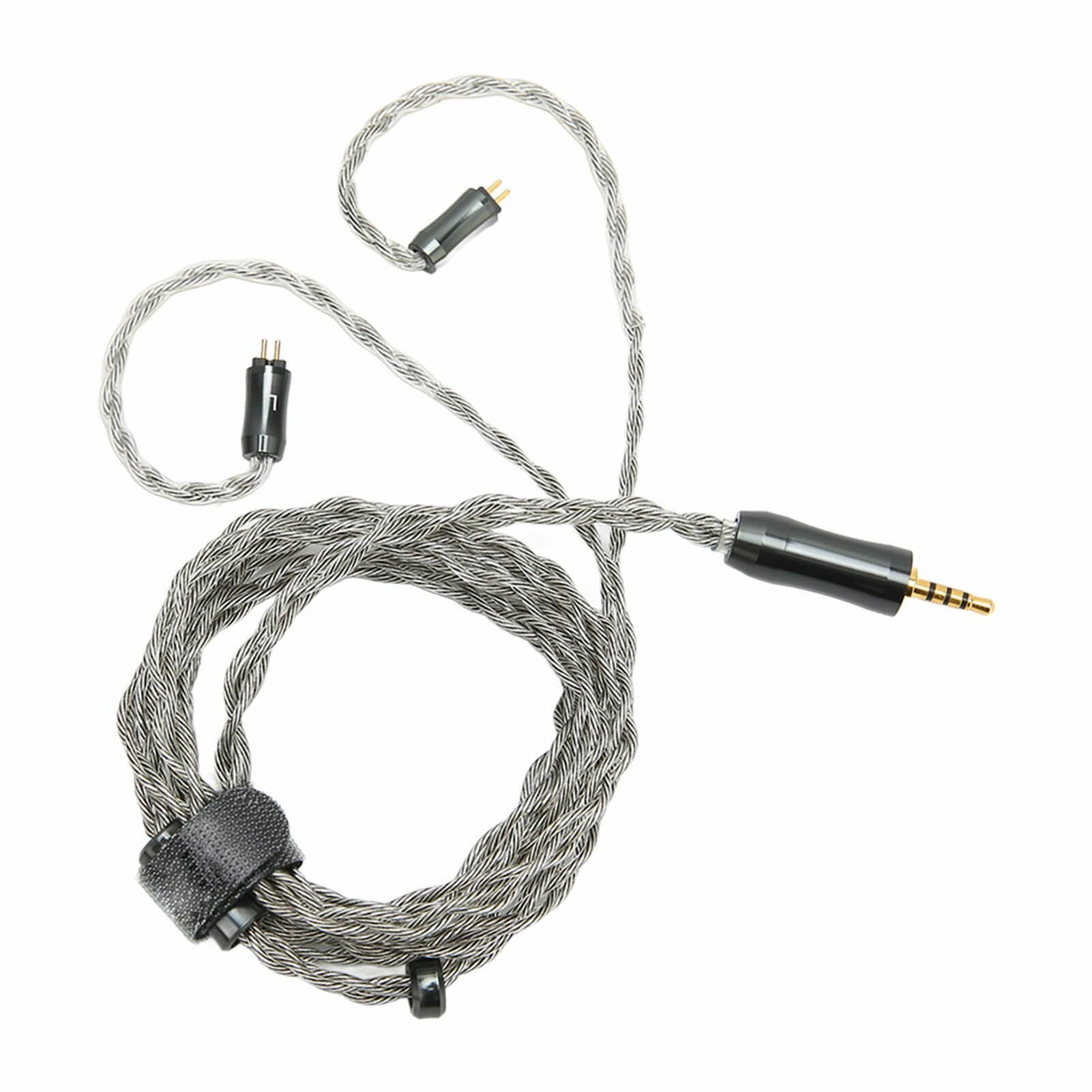 Кабель для наушников 4жильный, посеребренная медь, 2Pin, 2.5MM, 1.2 м