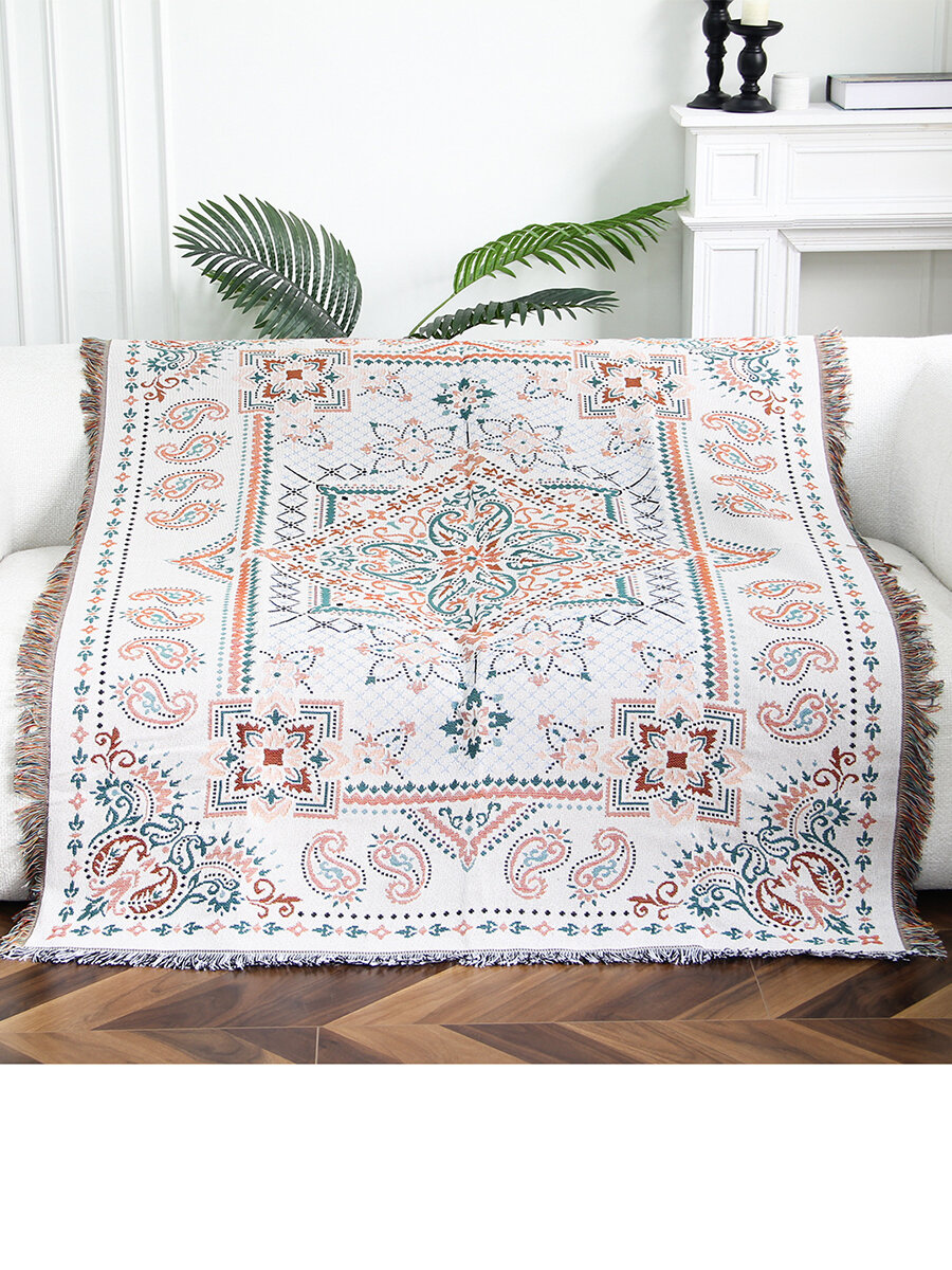 Плед пэчворк, вязаный , Софт, Покрывало для дивана, персидский отпечаток ноги, 180х130 см