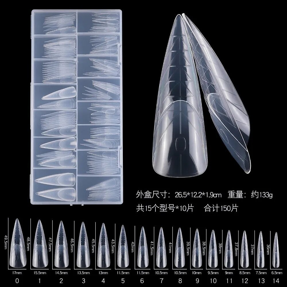 Прозрачные накладные формы для ногтей 150 шт.