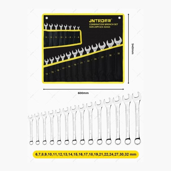 Jntrd Набор ключей рожково-накидных 18 предметов