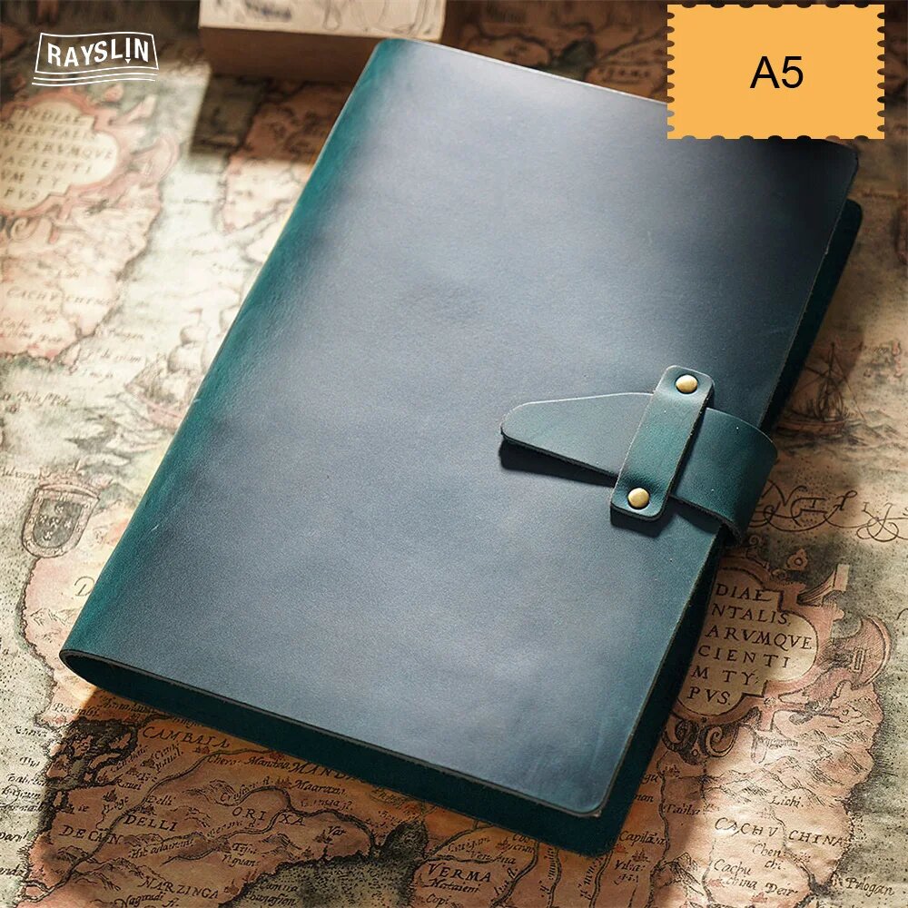 RAYSLIN блокноты из кожи LN106 A5/A6/A7 192 страницы Темно-зеленый, Dot paper, Blue A5