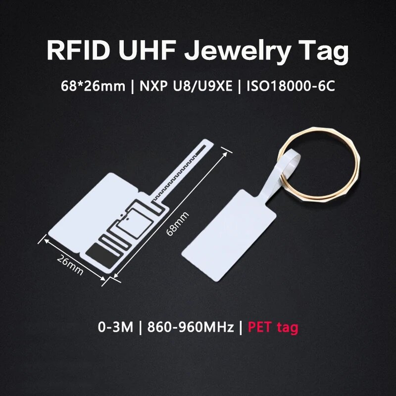 RFID UHF метка для украшений, PET 68x26mm
