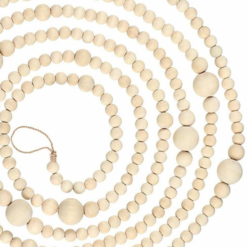 Нити Из Натуральных Деревянных Бусин Для Декора Рождественской Елки И Подарочной Упаковки