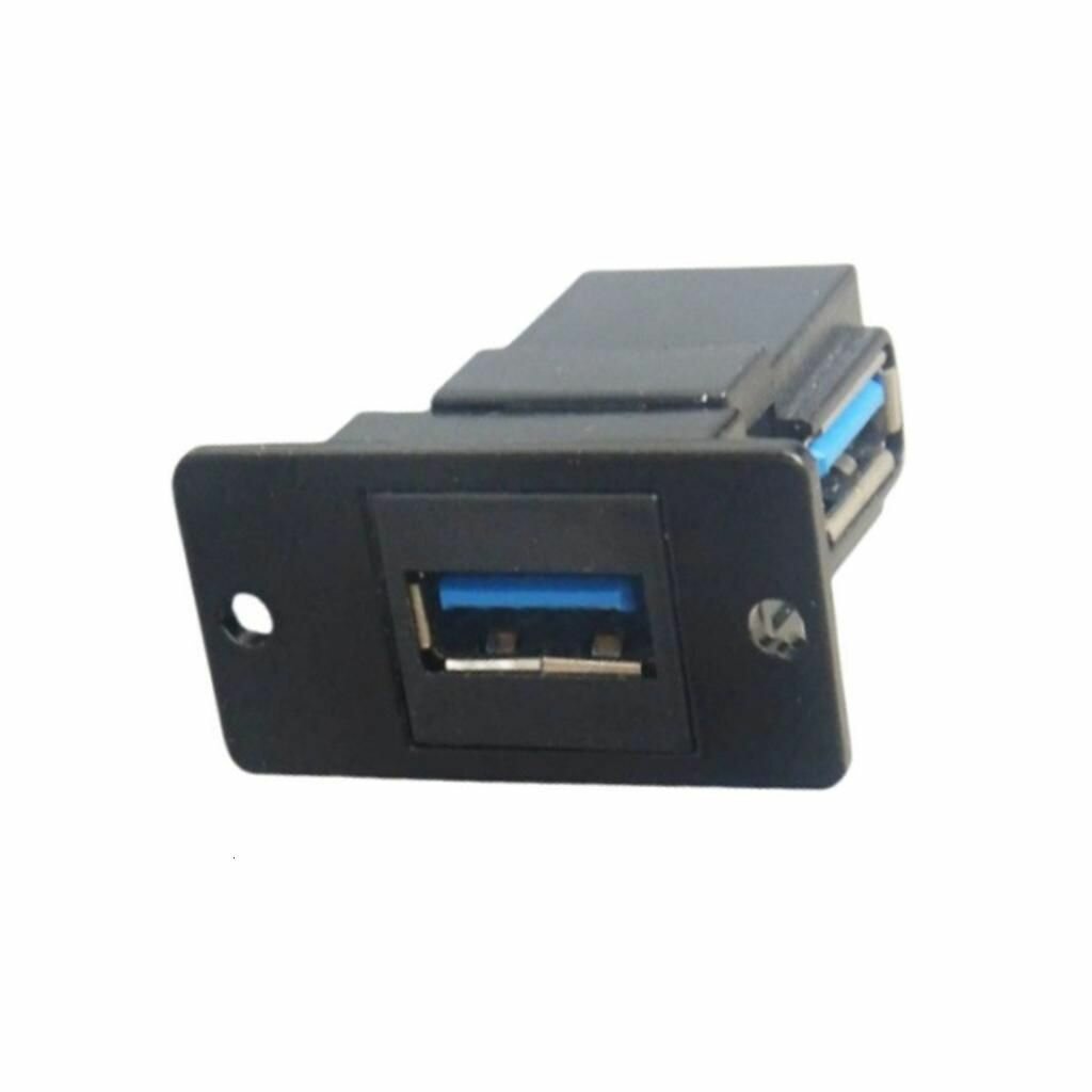 Двухпортовый USB 3.0 Передний и задний Панельный разъем Квадратный пластиковый корпус Черный