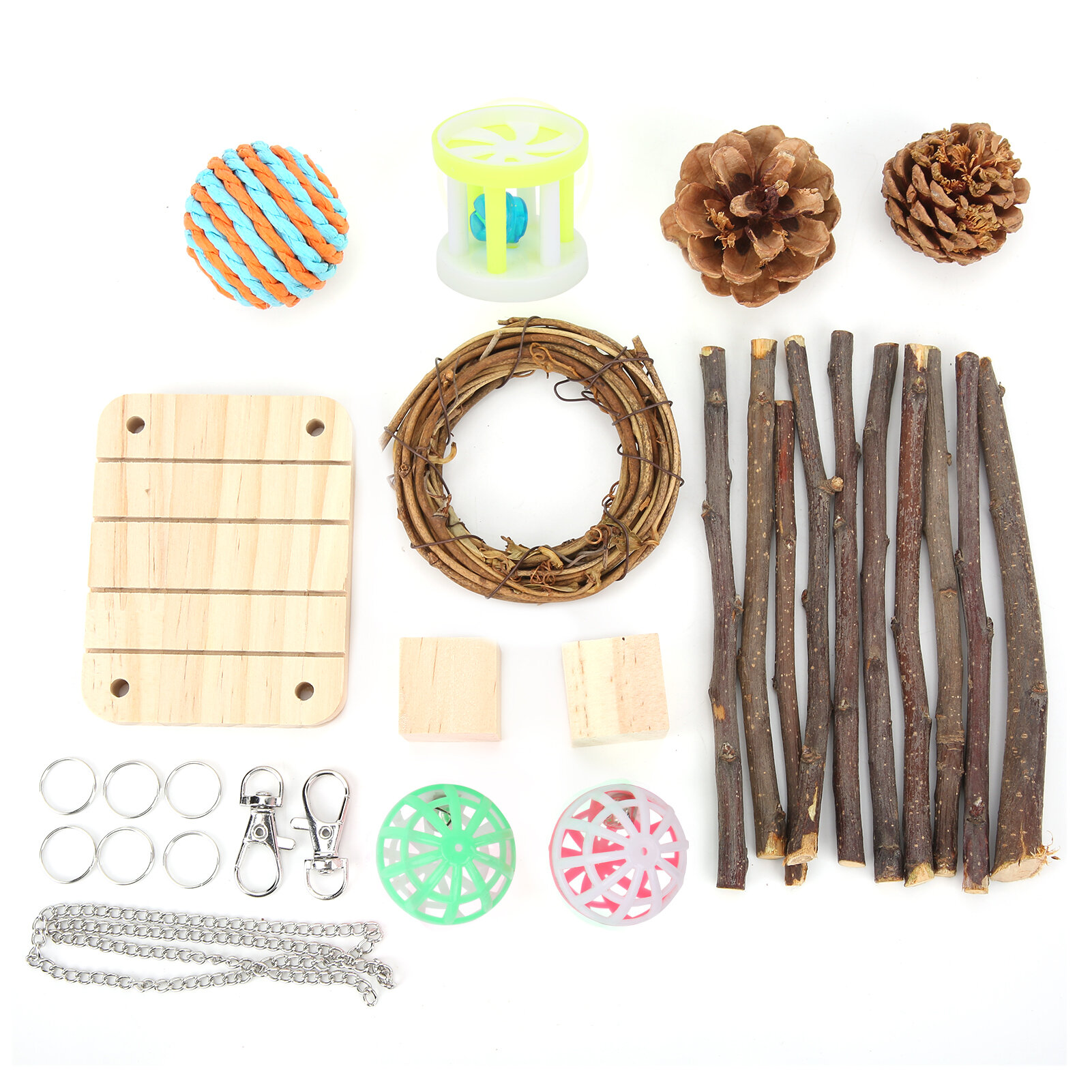 Набор из 11 игрушек для хомяков. Натуральные деревянные игрушки для ухода за зубами. Игрушки для хомяков, морских свинок, кроликов и других мелких животных.