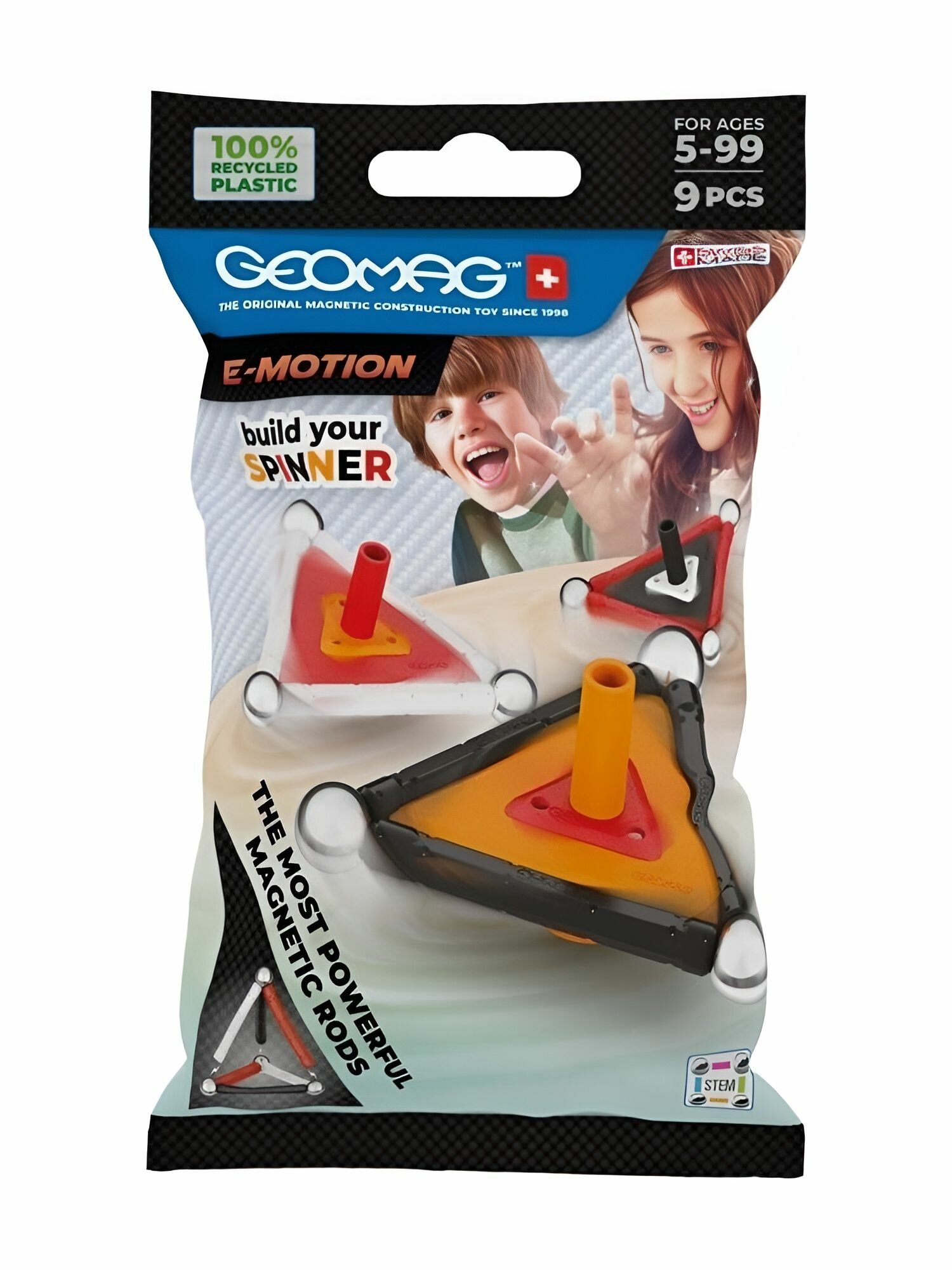 GEOMAG Конструктор магнитный Движение пластины 9 элементов для детей от 5 лет