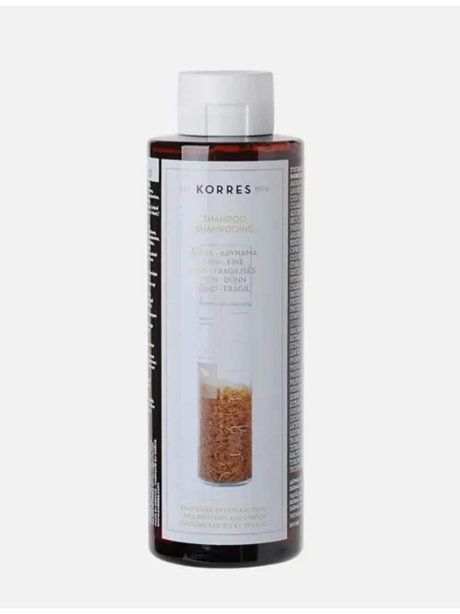 Шампунь с протеинами риса и липой KORRES rice proteins&linden shampoo
