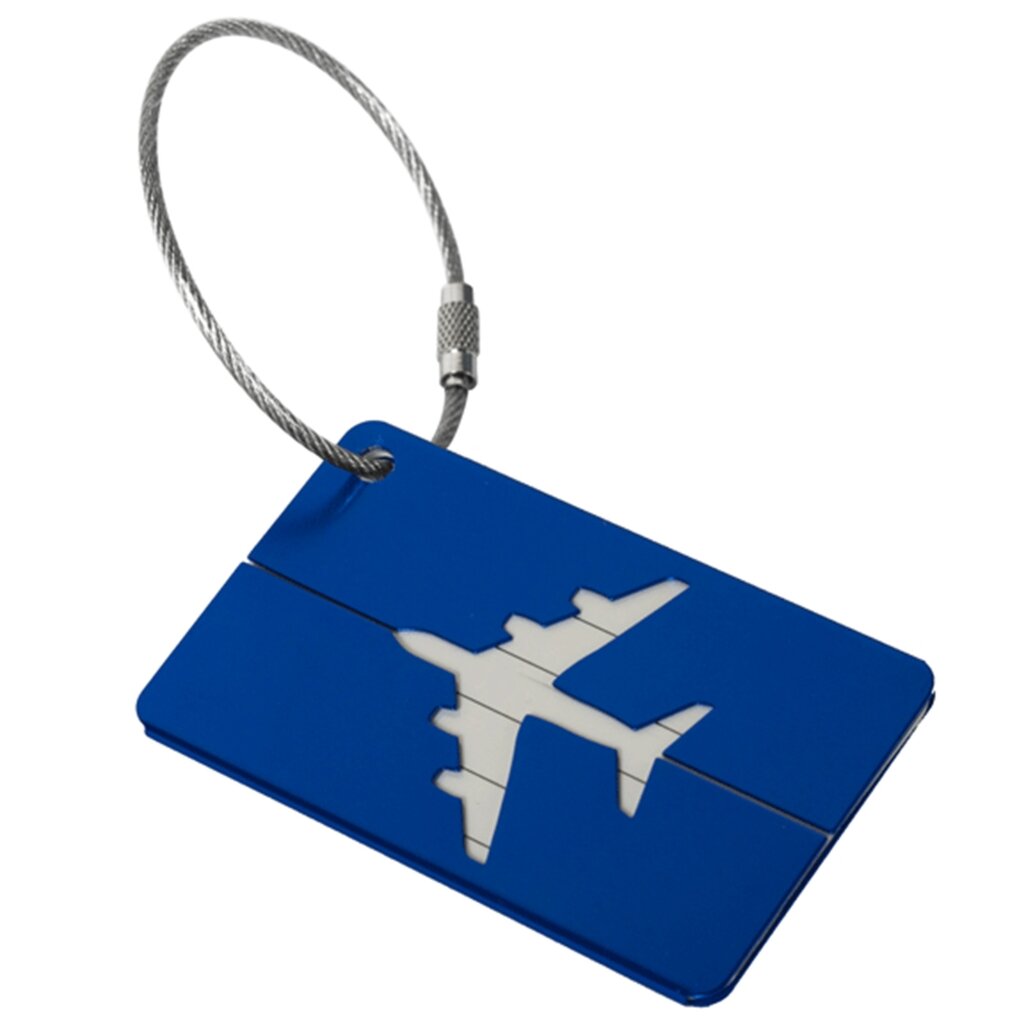 Металлическая посадочная багажная бирка-синий
