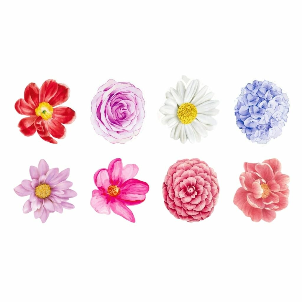 500 наклеек в рулоне, наклейки форме бабочек и цветов диаметром 3 см - ZC27