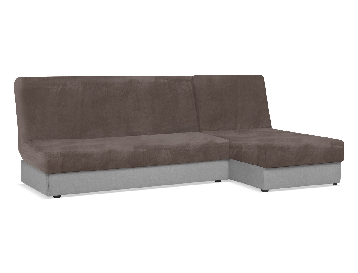 Чехол на угловой диван-книжку Бруклин кофе с молоком, стрейчевый велюр, Виктория Хоум Декор