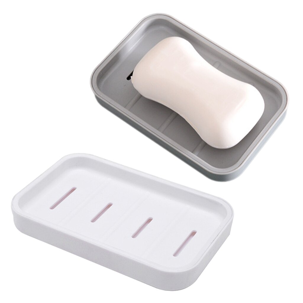 2ШТ Мыльница со Сливом, Контейнер Для Мыла Держатель Для Мыла Легкая Чистка Экономия Мыла Сухой Мыльница для Душа Ванная Комната Кухня