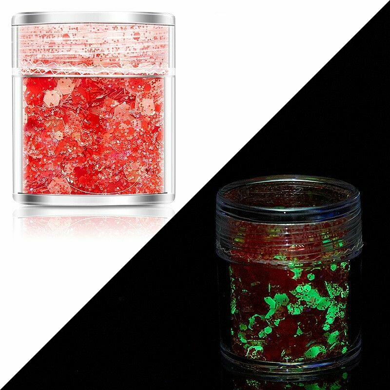 Светятся в темноте Блестки для декора Блестки декоративные глиттер в баночках 10 г/бутылка