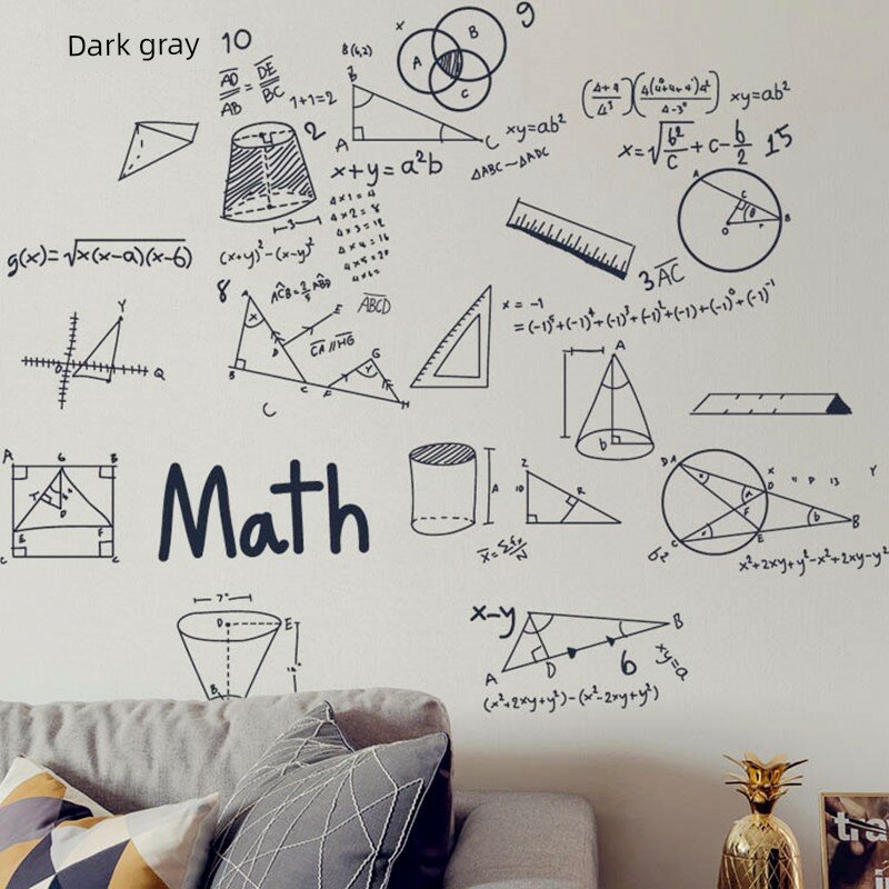 Наклейки на стену с математическими формулами, функциями, геометрическими фигурами, наклейки для классных комнат