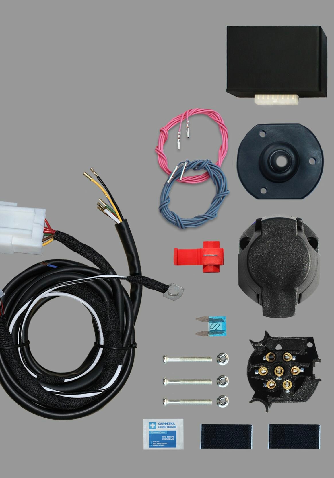 Комплект штатной электрики для фаркопа 7-pin Nissan Qashqai J11 2014-2021, Infiniti QX60 2012-2020 с блоком 7.2 (premium) - КонцептАвто KA SC 72 117 203