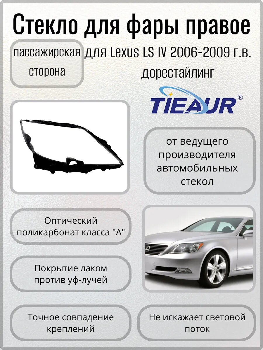 Стекло для фары Lexus LS IV 2006-2009 г. правое