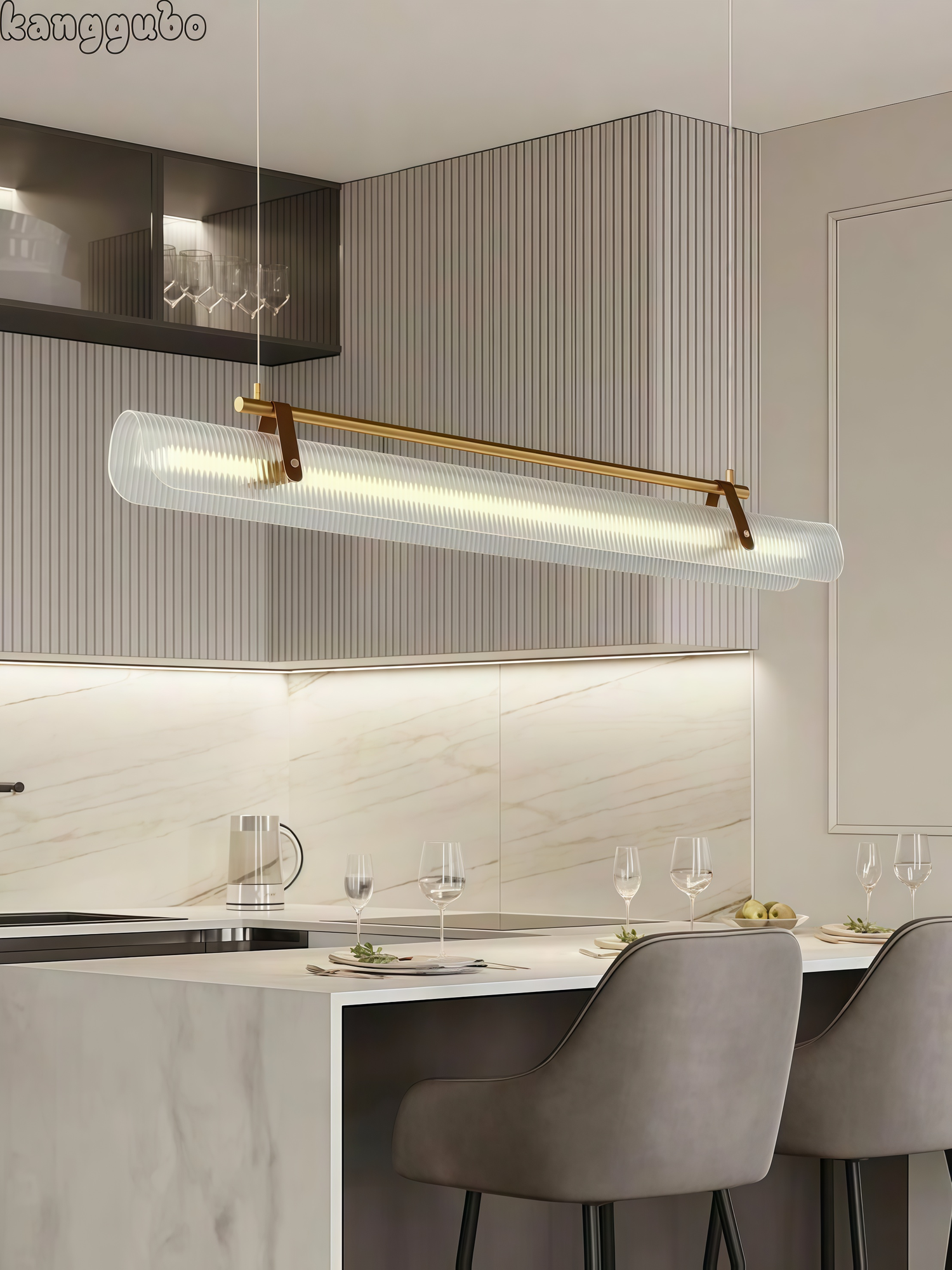 Люстра Clear Lighting "Индустриальный", светодиодная, цвет золотой，80cm