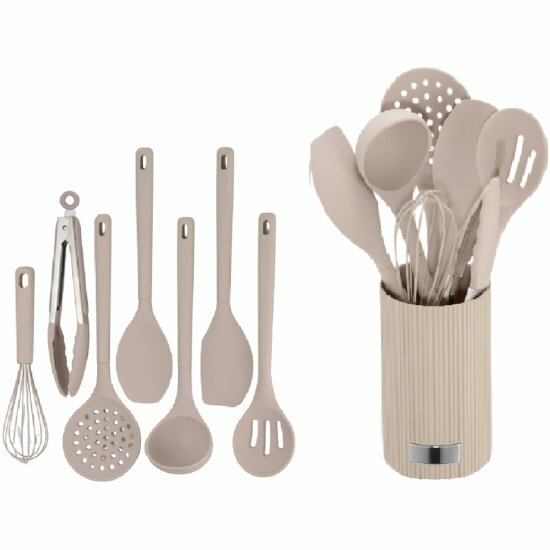 Набор кухонных принадлежностей Jewel 8 предметов, на подставке, бежевый (ПС0009-16)