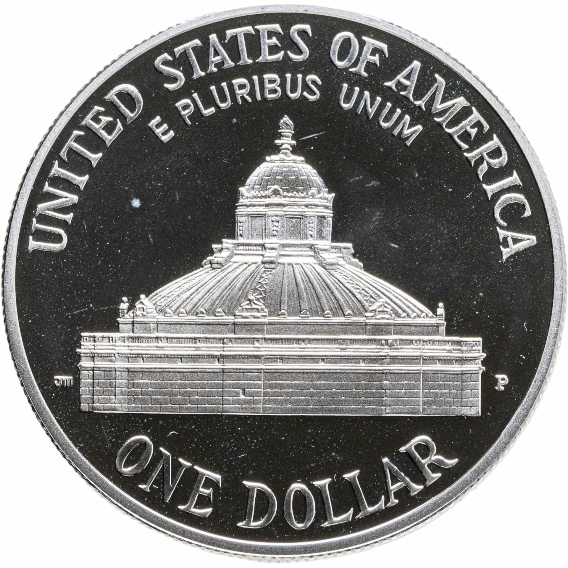 США 1 доллар 2000 "200 лет Библиотеке Конгресса США" в капсуле, Серебро 900, в сохранности Proof