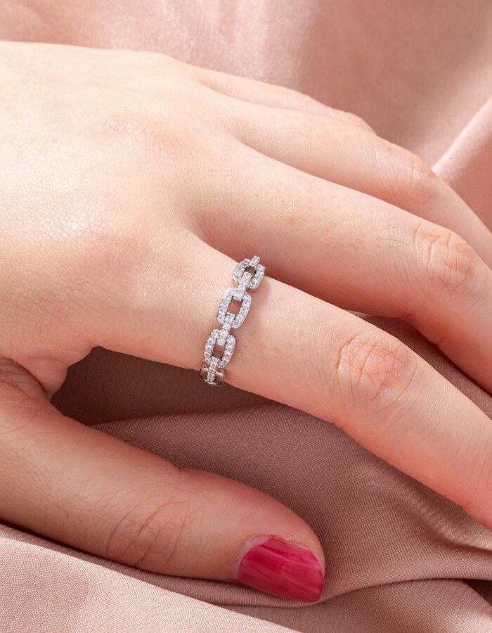 Кольцо переплетенное, кристалл