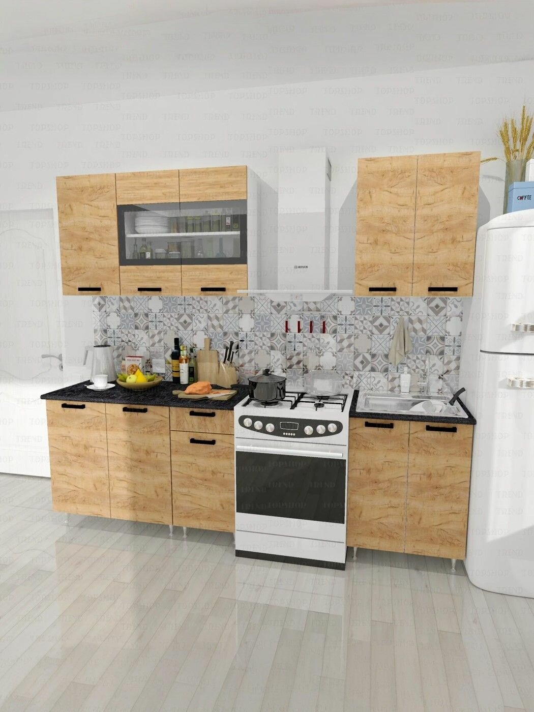 Кухонный гарнитур 180 см. Крафт/Кастилло