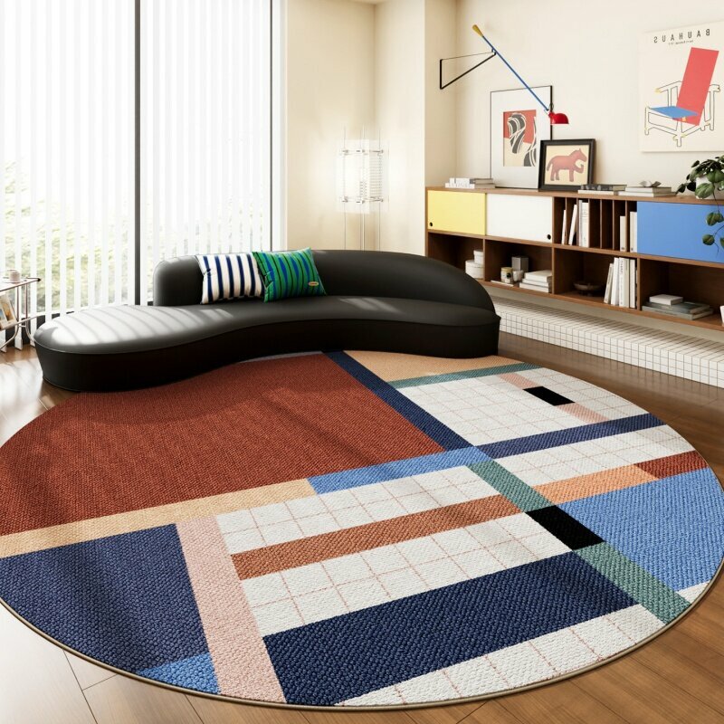 FILIGRANA Высококачественный круглый напольный коврик для дома, звукоизолирующий и противоскользящий, диаметром140