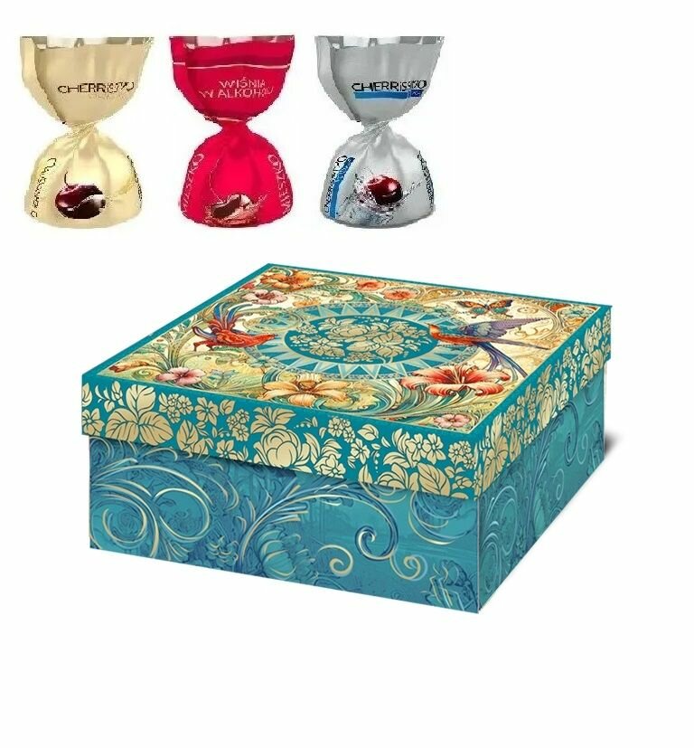 Сладкий подарок "Вишневое Трио" (вишня в вине, в ликере, в водке) MIESZKO 1кг