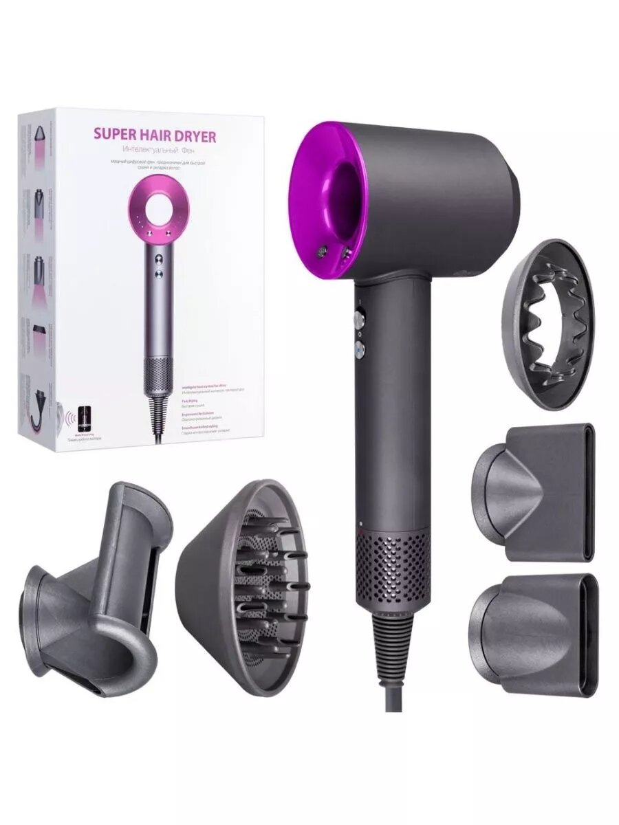 Фен для волос настенный, с сумкой для хранения, Global, подставка,800,60,1.5,40, ионизация, true, включения,5,15,6, Cleanse & Nourish, true,1600, концентратор, диффузор, дисплей, защита от перегрева, фен