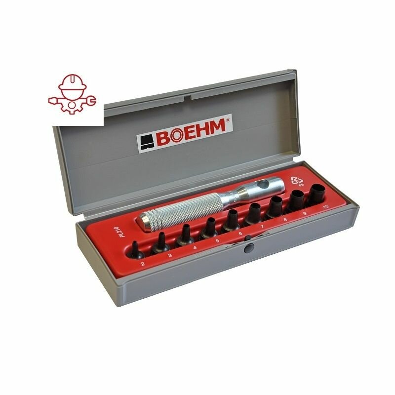 Набор пробойников 2-10 мм BOEHM, 9 предметов (для паронитовых и графитовых прокладок) BOEHM JLB210/7802 0210 Fplus
