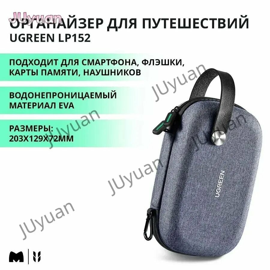 Органайзер для путешествий UGREEN LP152 Travel Storage Case, цвет серый (50903)