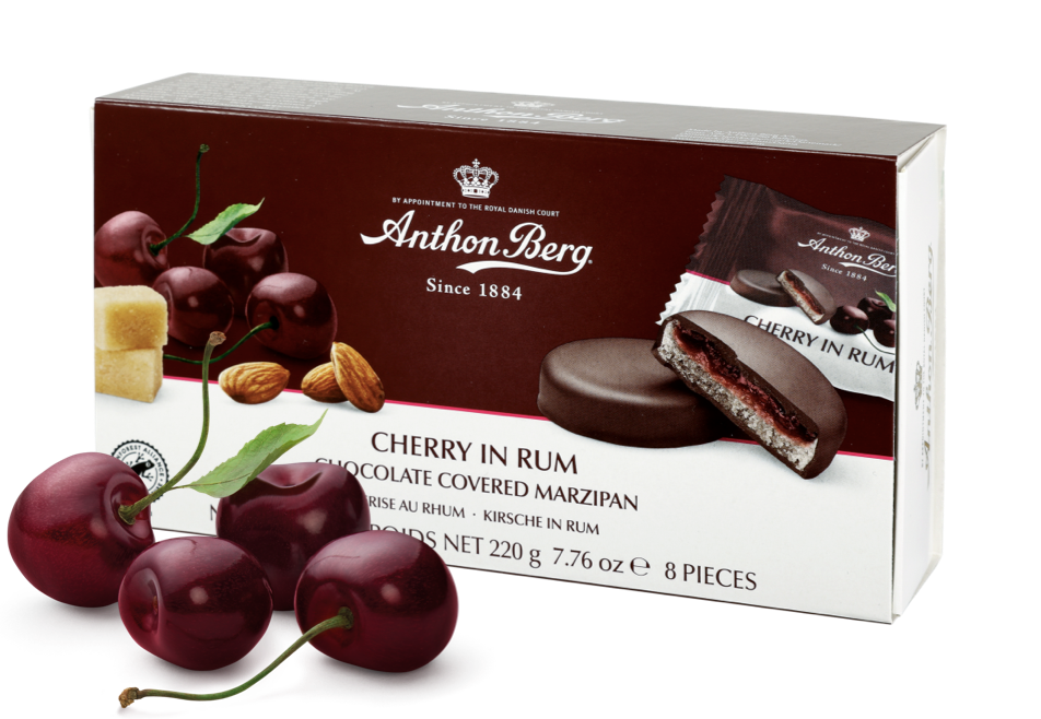Anthon Berg 220г 8pcs Шоколадные конфеты с марципаном вишня в роме (984451)