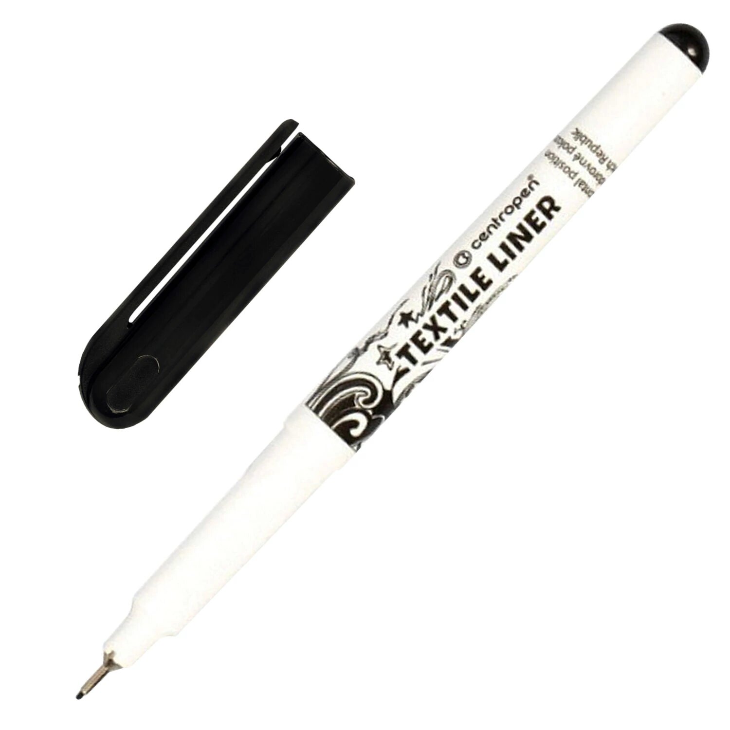 Маркер для ткани черный CENTROPEN "Textile Liner", игольчатый наконечник, 0,6-0,8 мм, 2639, 2шт.