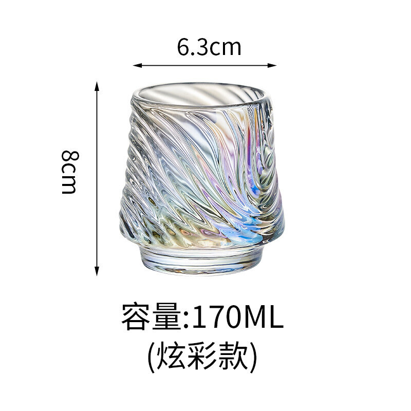 Бокал для виски с изображением пылающей горы Фудзи, простая стеклянная чашка, разноцветная стеклянная чайная чашка