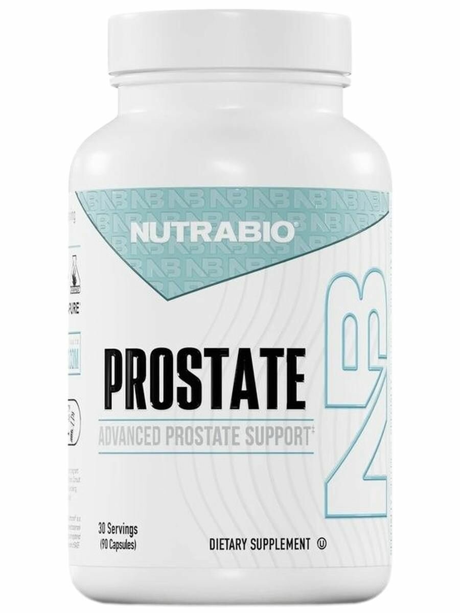 Комплекс NutraBio Prostate Advanced, для здоровья простаты, натуральный, 90 капс